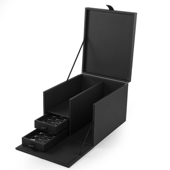 Leather Coffee Machine Box with Multi-Section Drawers &VerticalLine;