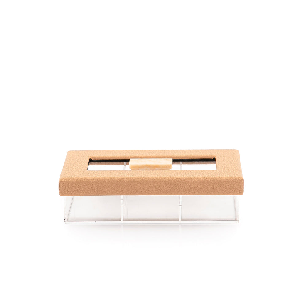 Small Rectangular Acrylic Box With Leather Lid – CascadesKsa