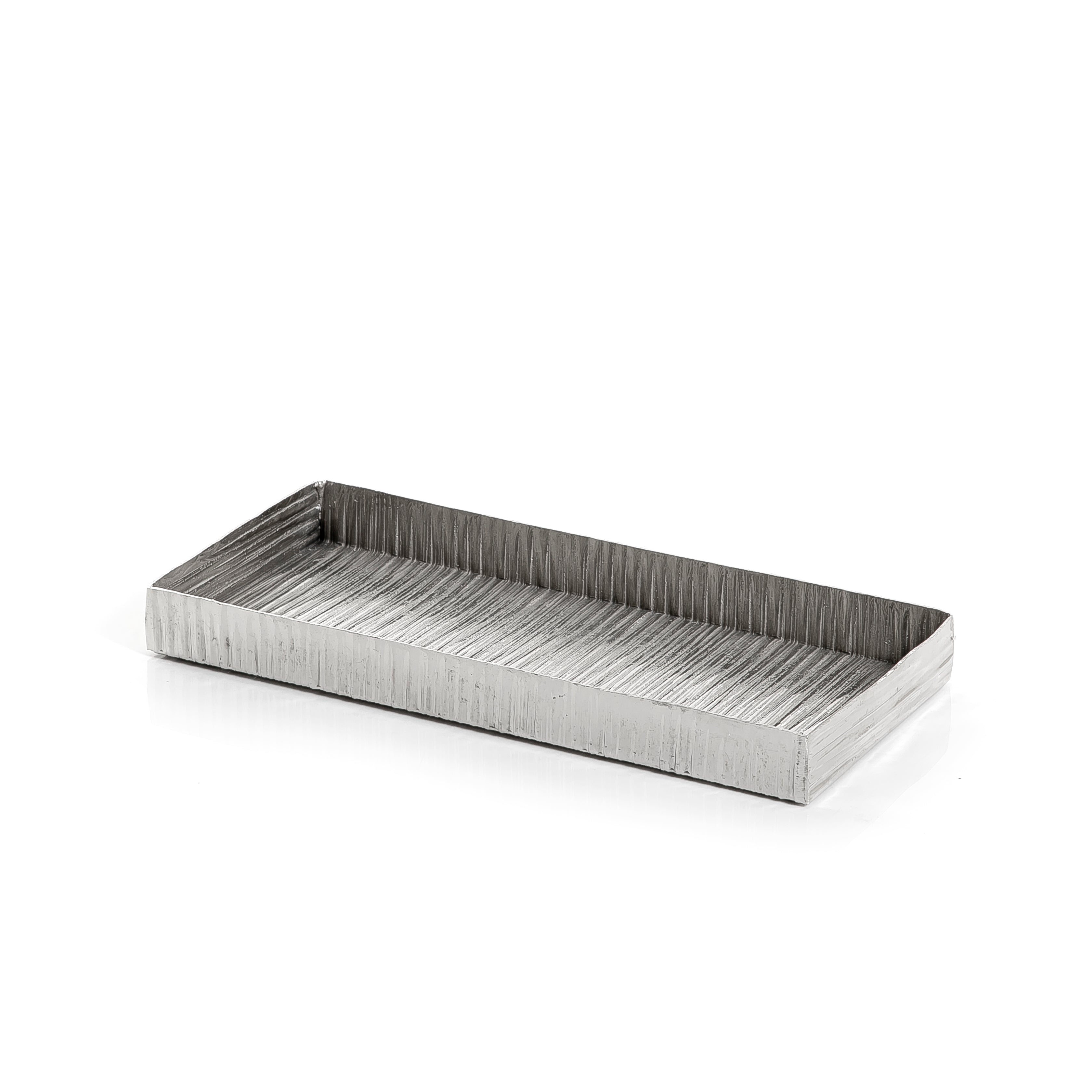 Silver Rectangular Metal Tray &VerticalLine;