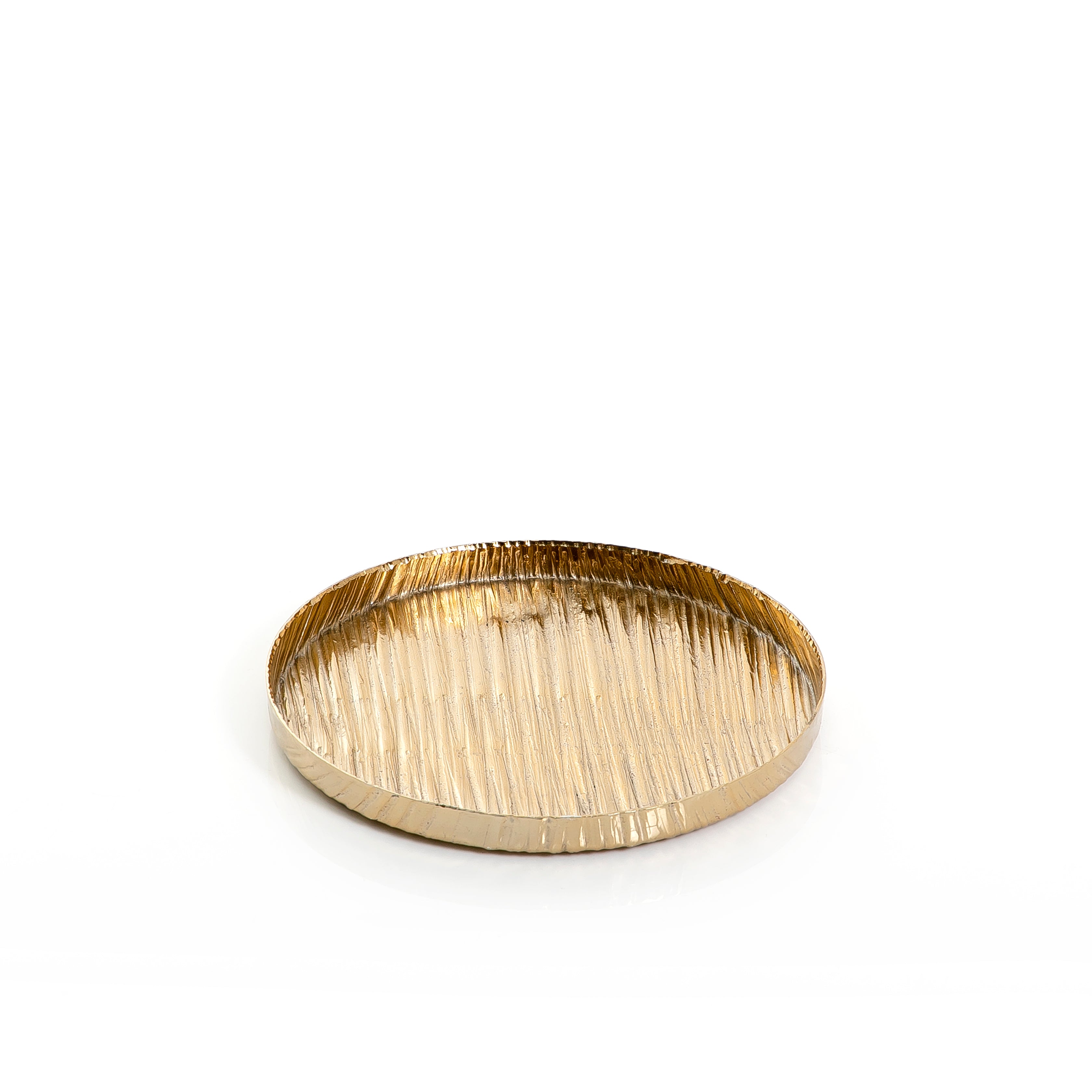 Gold Round Metal Tray &VerticalLine;
