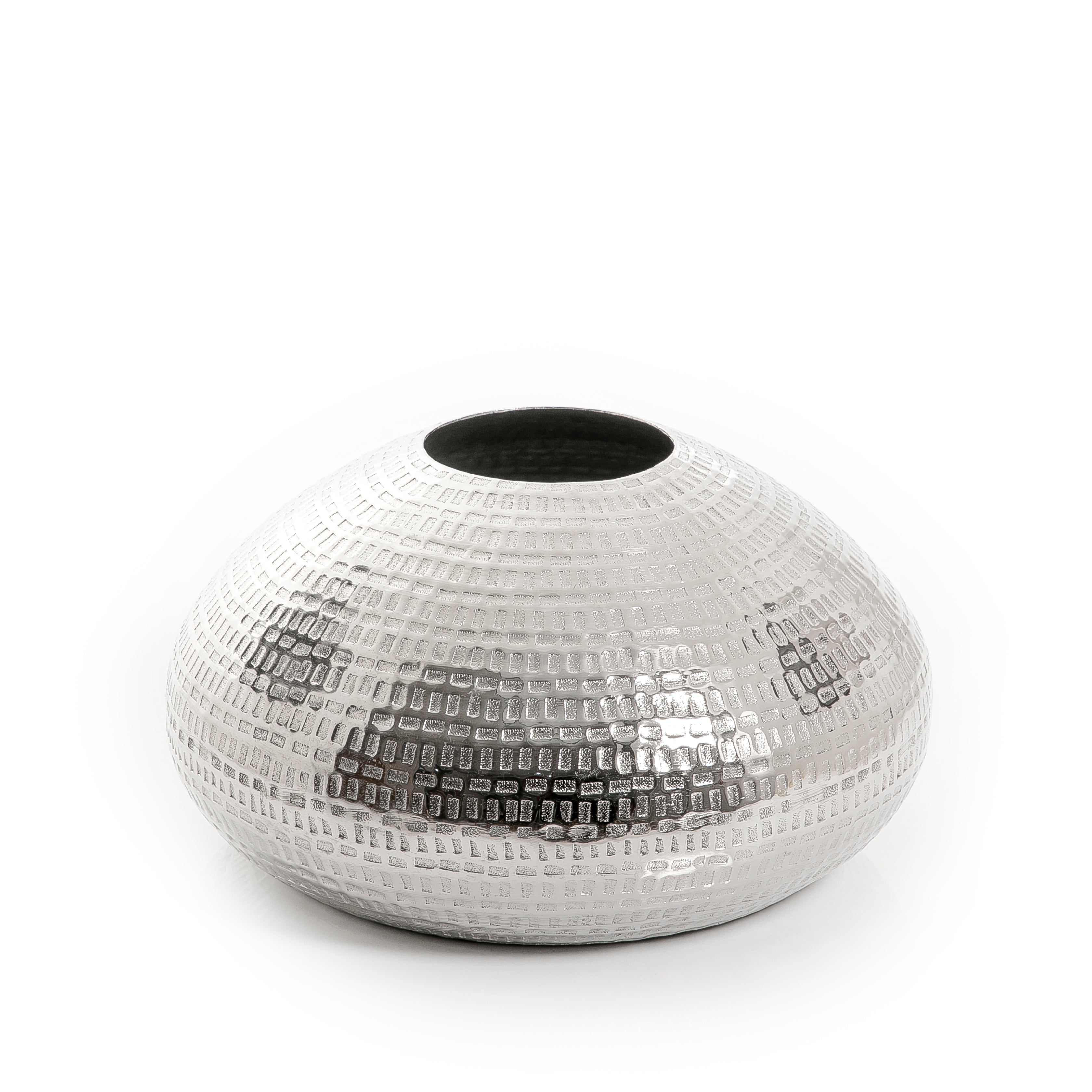 Silver Round Metal Vase &VerticalLine;