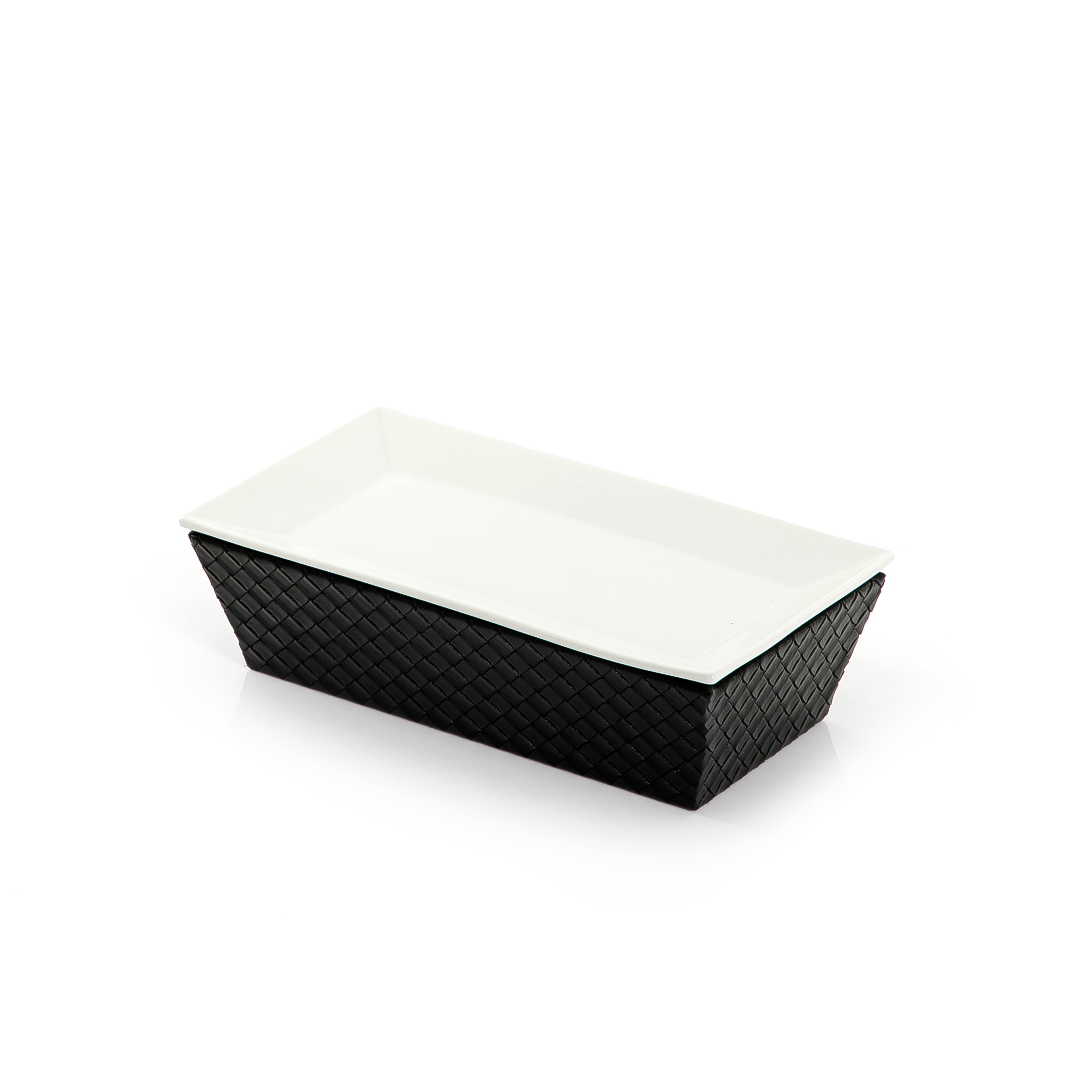 Rectangular Ceramic Stand With Black Leather Base &VerticalLine;