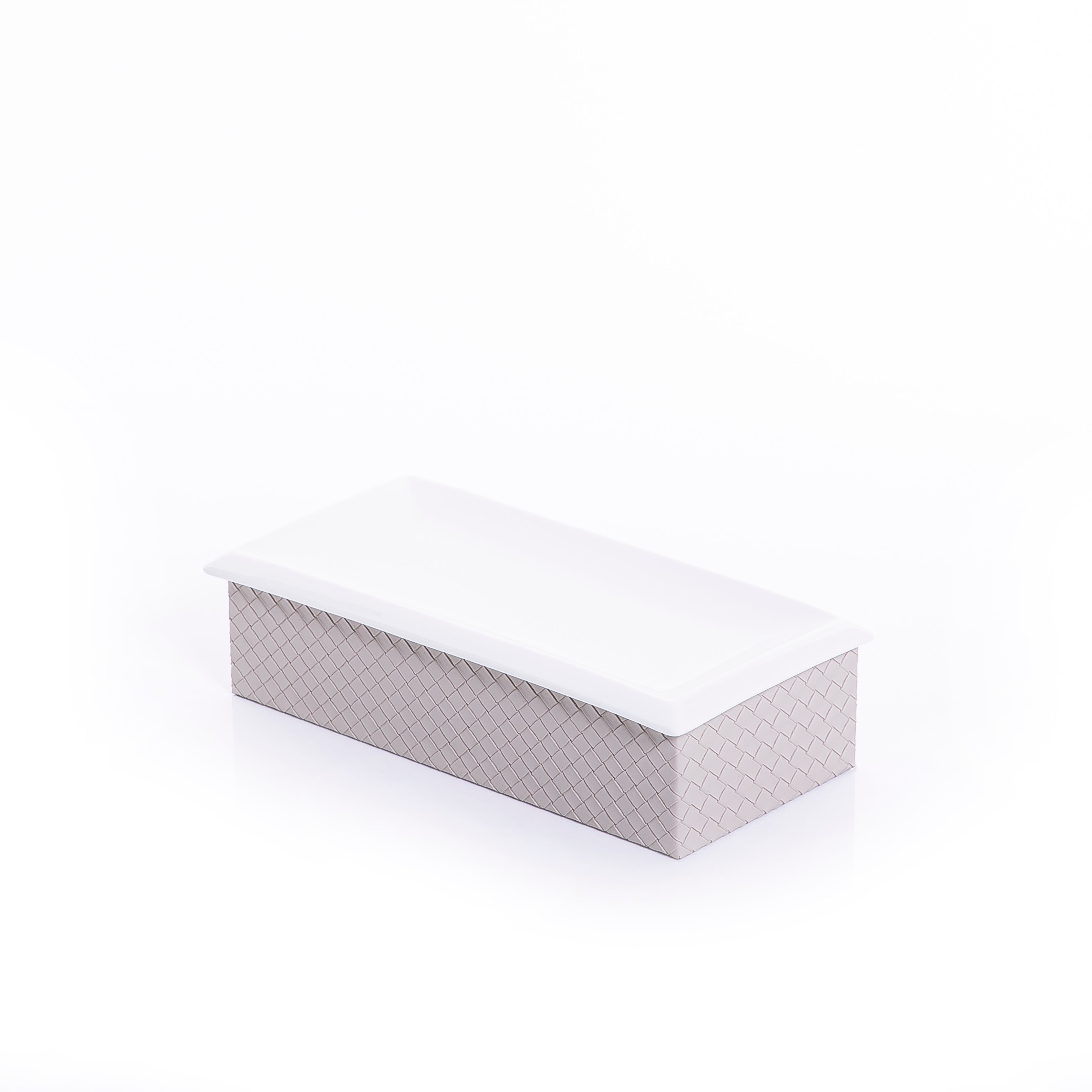 rectangular ceramic plate with beige leather base &VerticalLine;