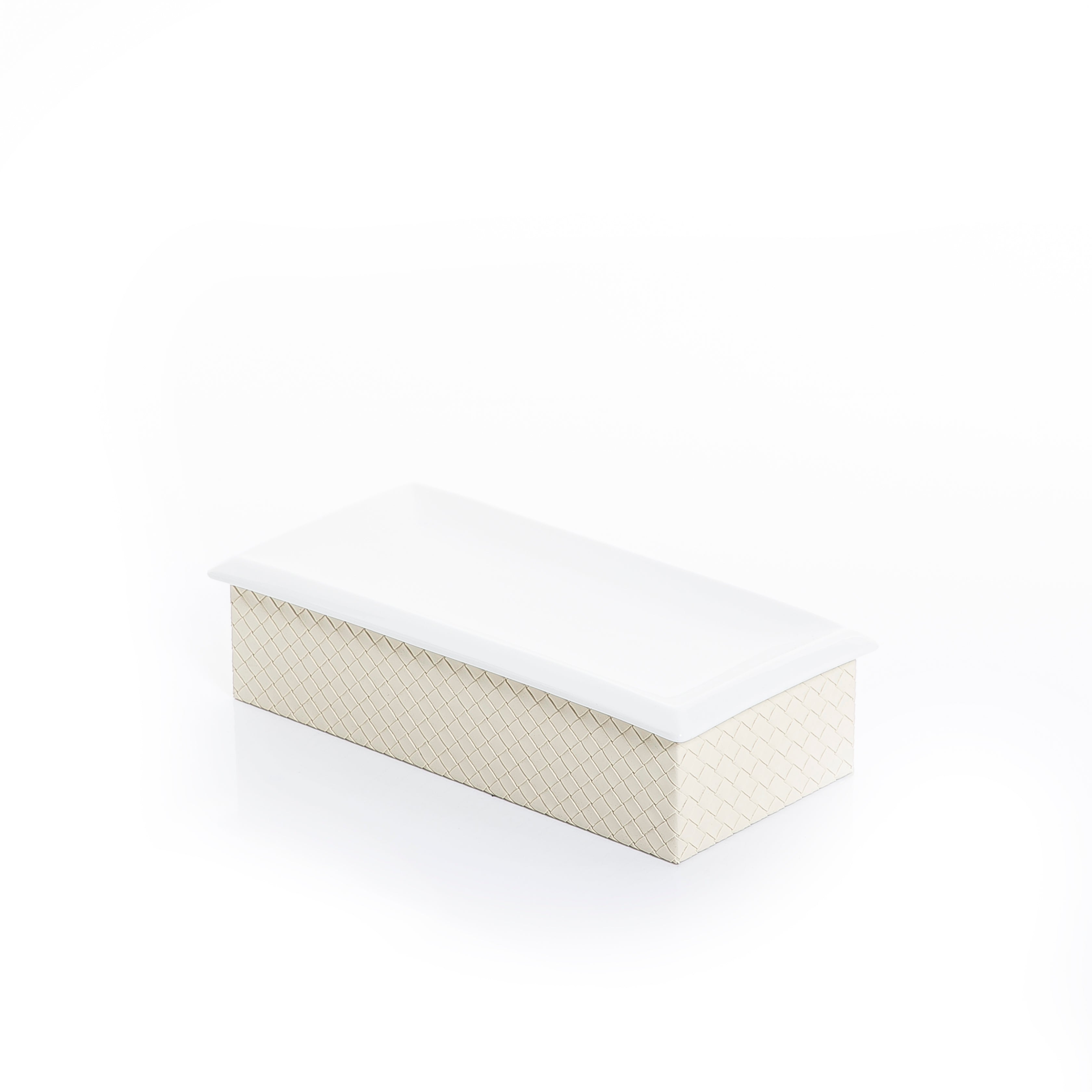 rectangular ceramic plate with white leather base &VerticalLine;