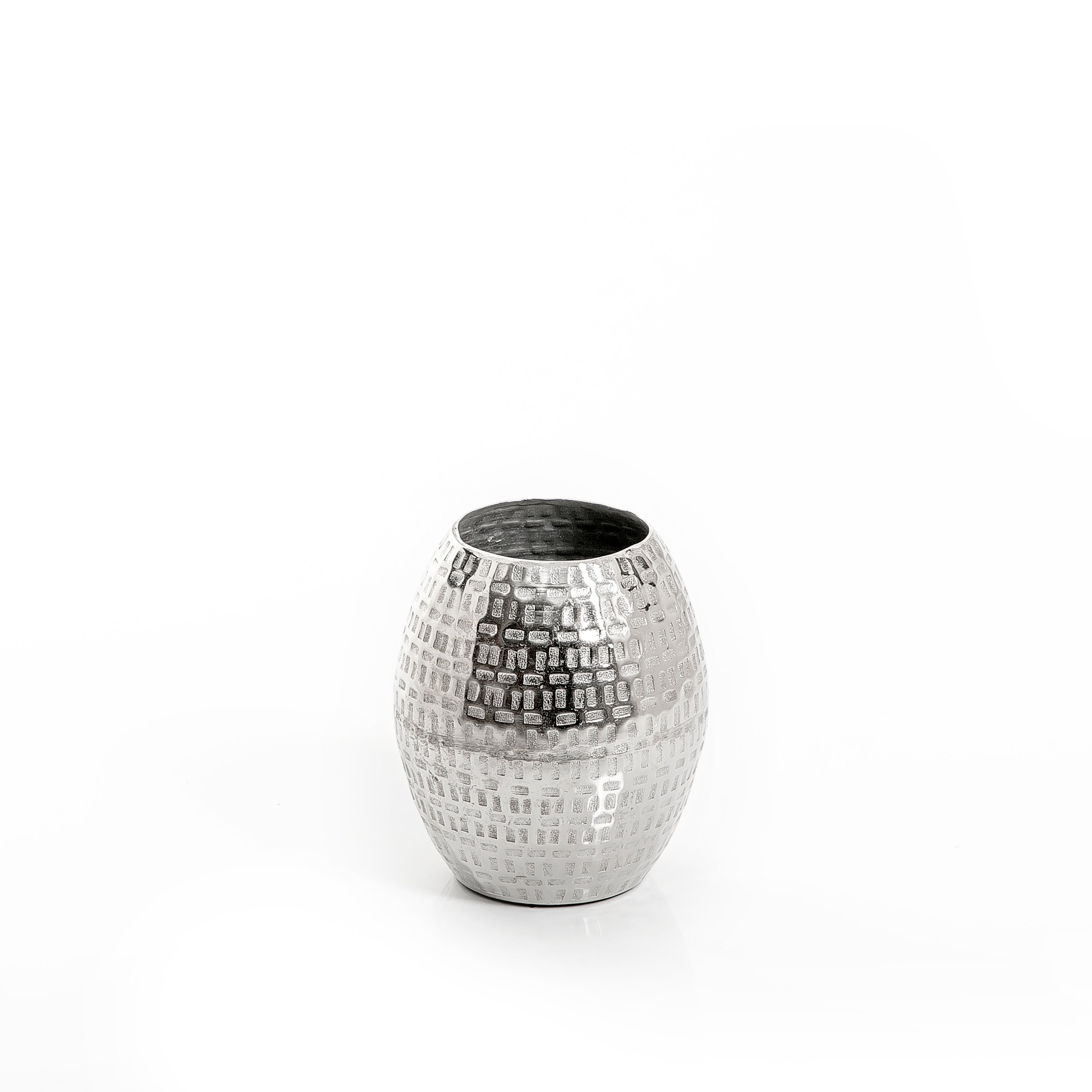 Small Round Metal Vase With Hammered Design &VerticalLine; Cascades KSA